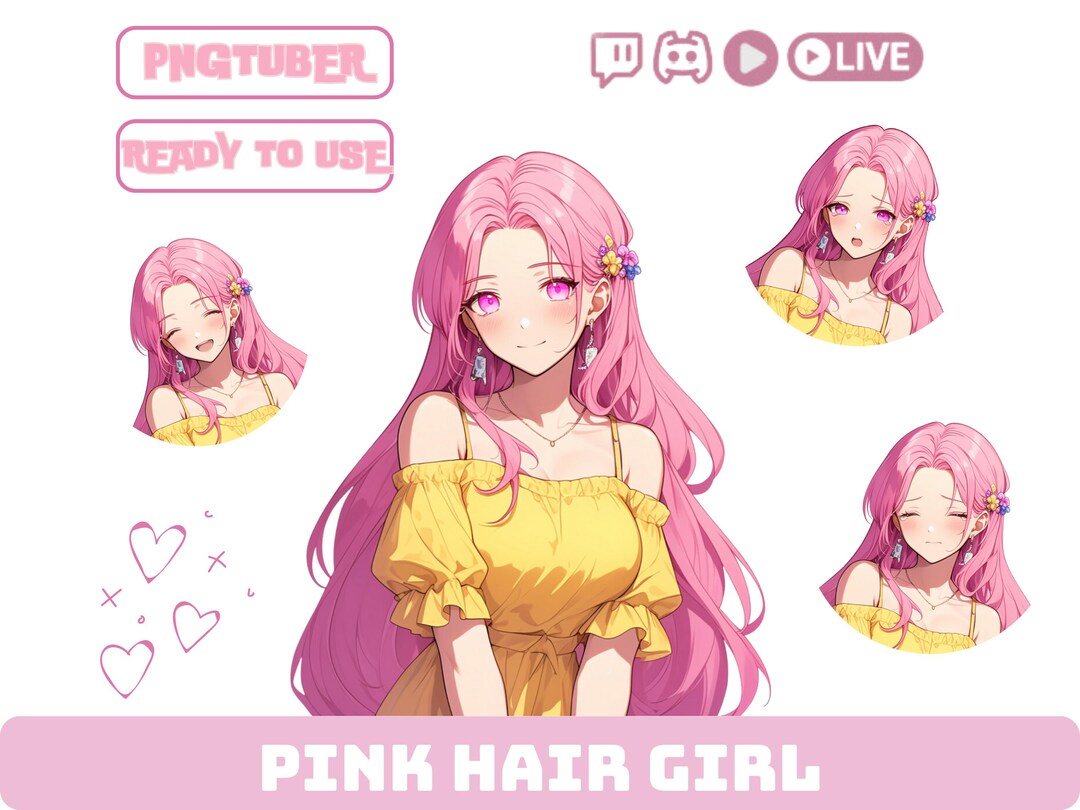 Pngtuber Girl Model Avatar OBS Stream Overlay Twitch Png Tuber Female ...
