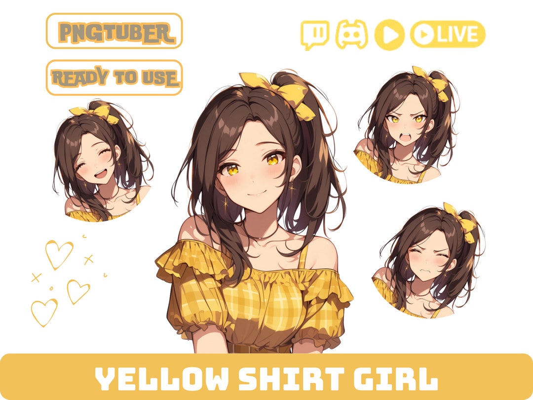 Pngtuber Girl Model Avatar Twitch Overlay OBS Stream Overlay Png Tuber ...