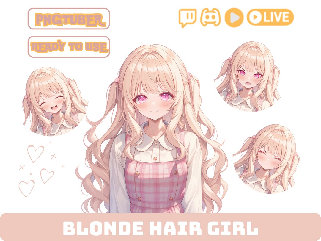 Pngtuber Girl Model Avatar Twitch Overlay OBS Stream Overlay Png Tuber ...