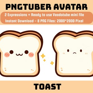 Pngtuber Avatar Anime Toast| Vtuber PNG Model for Twitch & Youtube ...