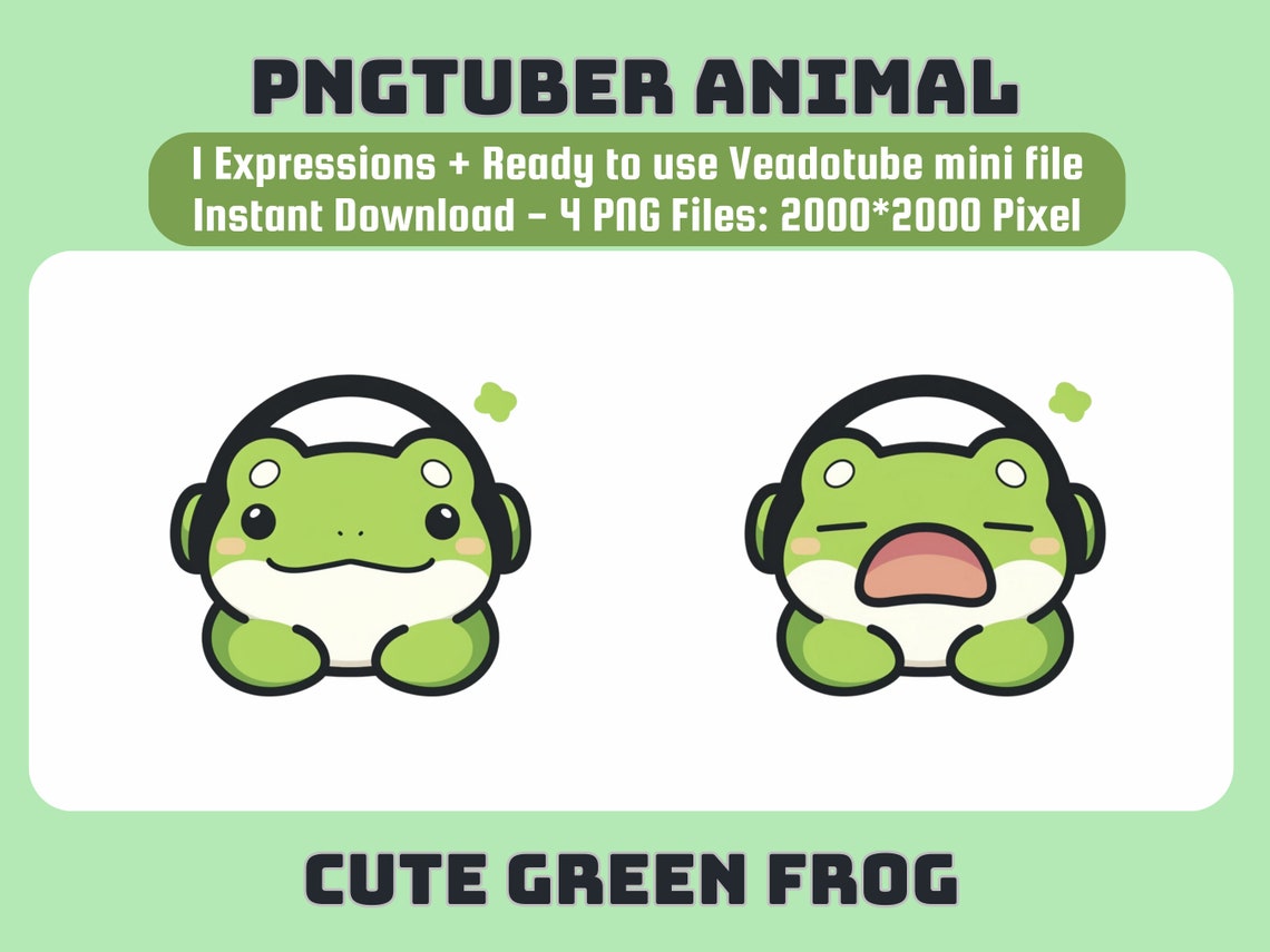 Pngtuber Avatar Anime Frog| Vtuber PNG Model for Twitch & Youtube ...