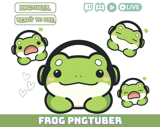 Cute Frog Boy Pngtuber | Kawaii | Ready for Twitch | Vtuber Avatar ...