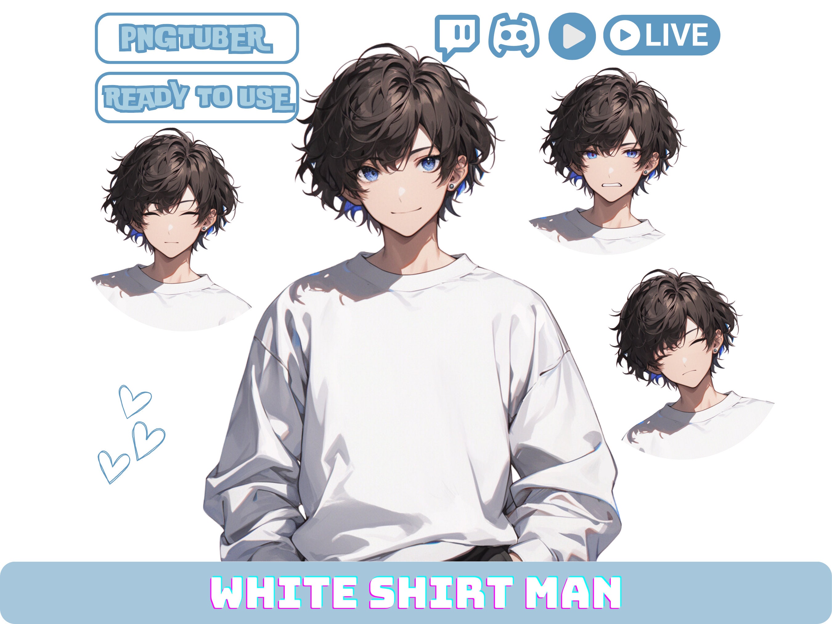 Pngtuber Male Model Avatar Twitch Overlay OBS Stream Overlay Png Tuber ...