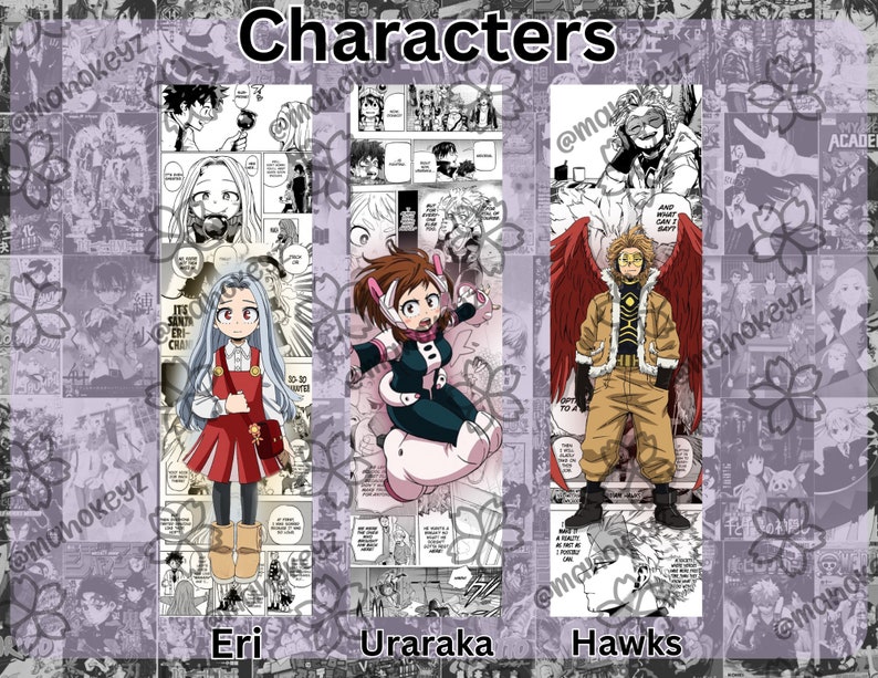 Manga Character Bookmark, Laminated Fanartthemed Bookmark / Anime ...
