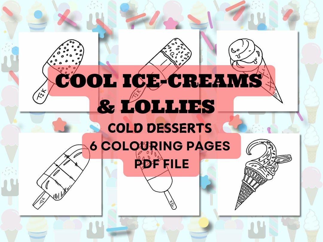 Bold Dessert Colouring Pages ,icecream and Ice-lollies, Easy and Bold ...