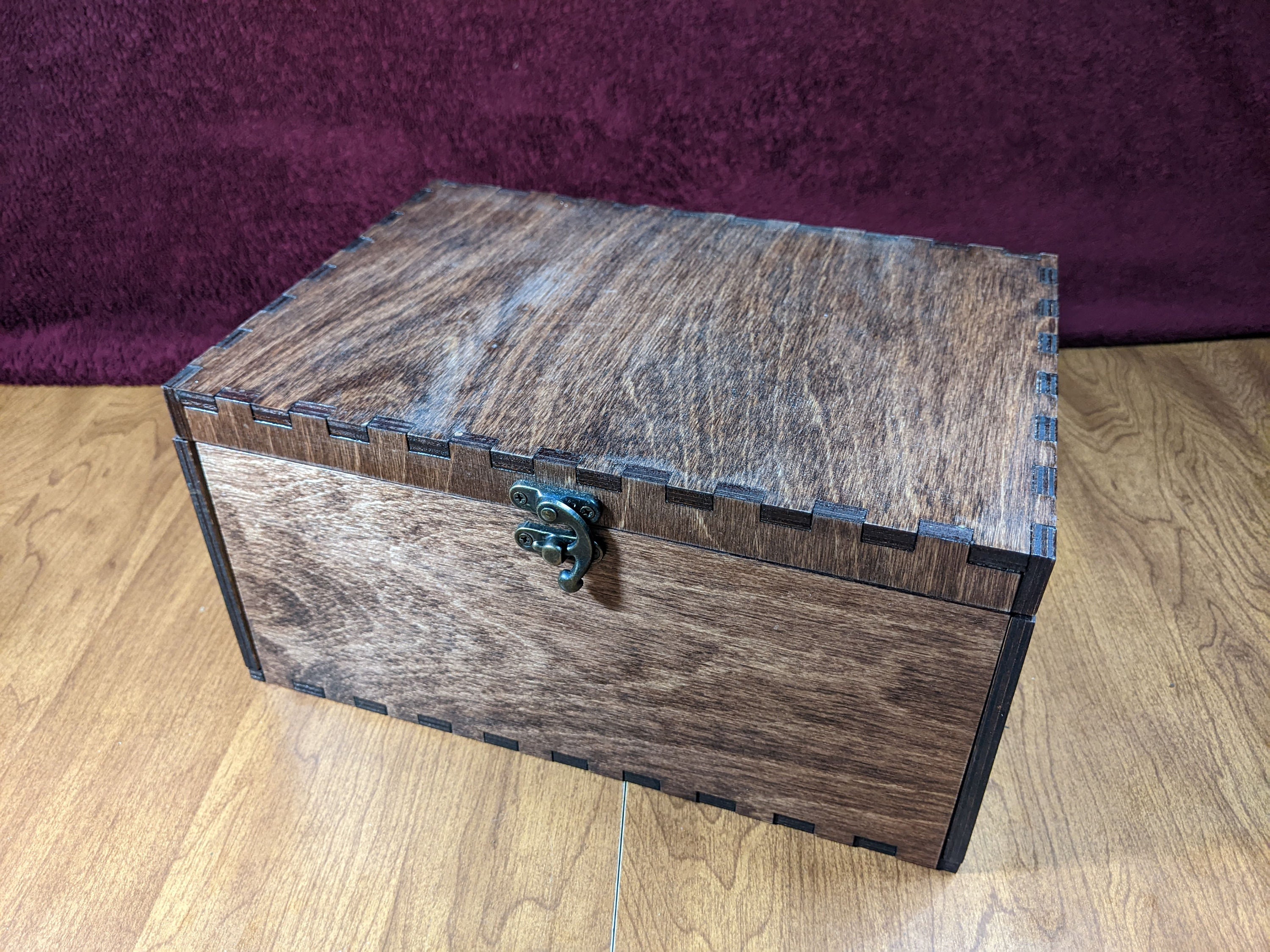 Keepsake Treasure Box Wooden Chest Handmade Stained Custom Gift ...