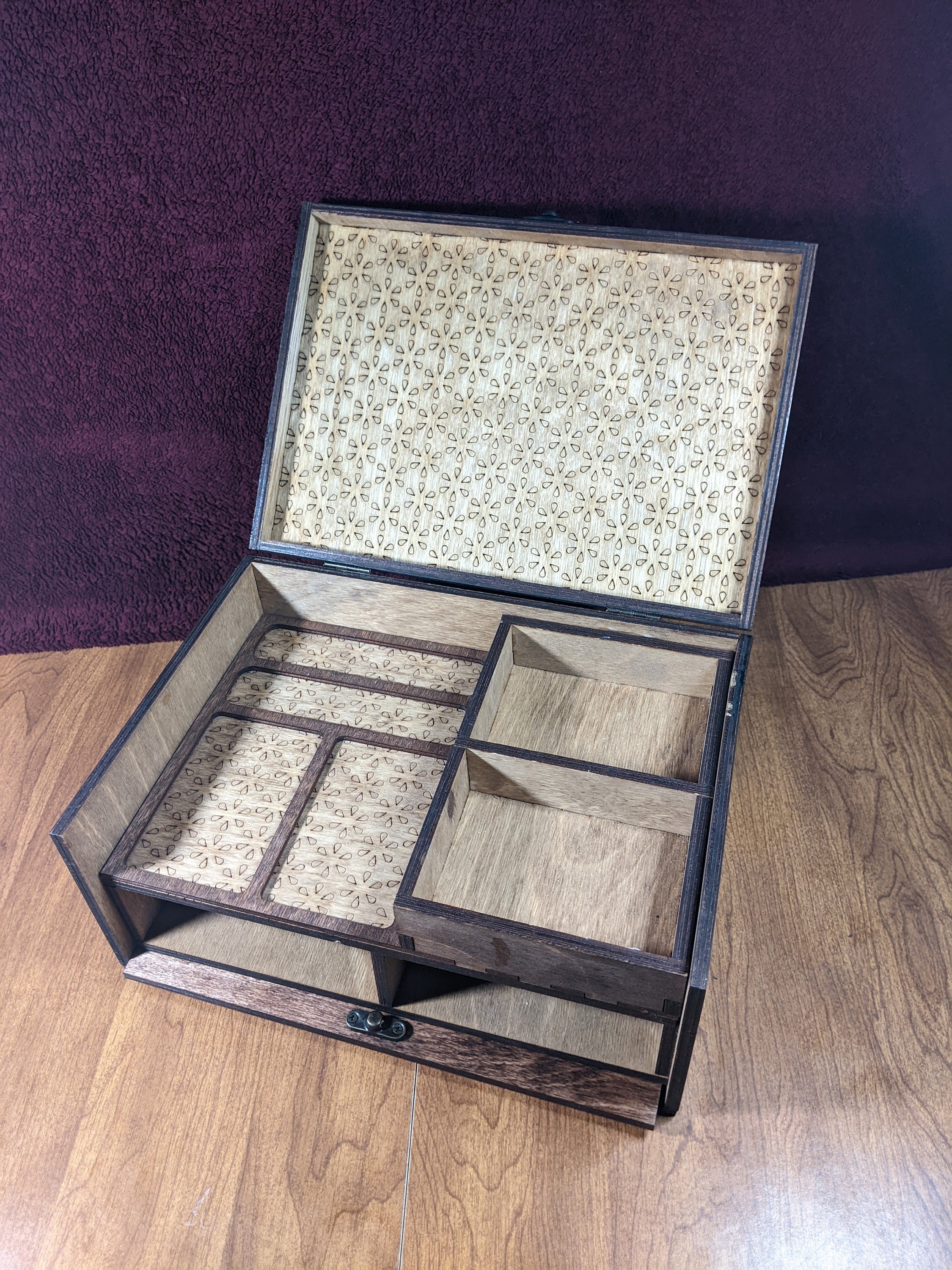 Keepsake Treasure Box Wooden Chest Handmade Stained Custom Gift ...