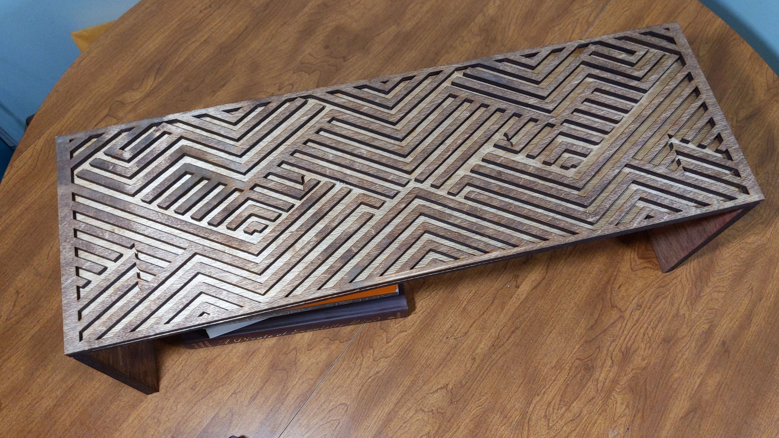 Wooden Table Display Stand | Laser Cut Ornamental Design Counter Riser ...