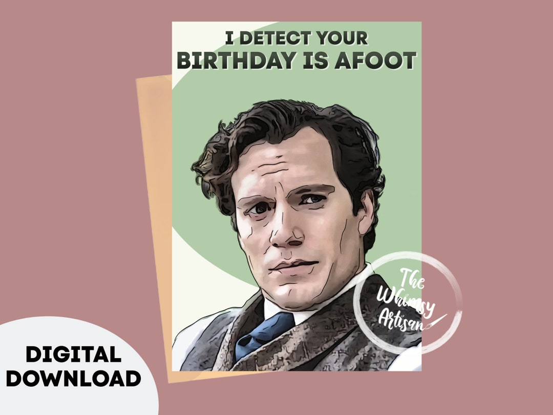 Sherlock Holmes, Sherlock Holmes Card, Digital Download, Birthday Card ...