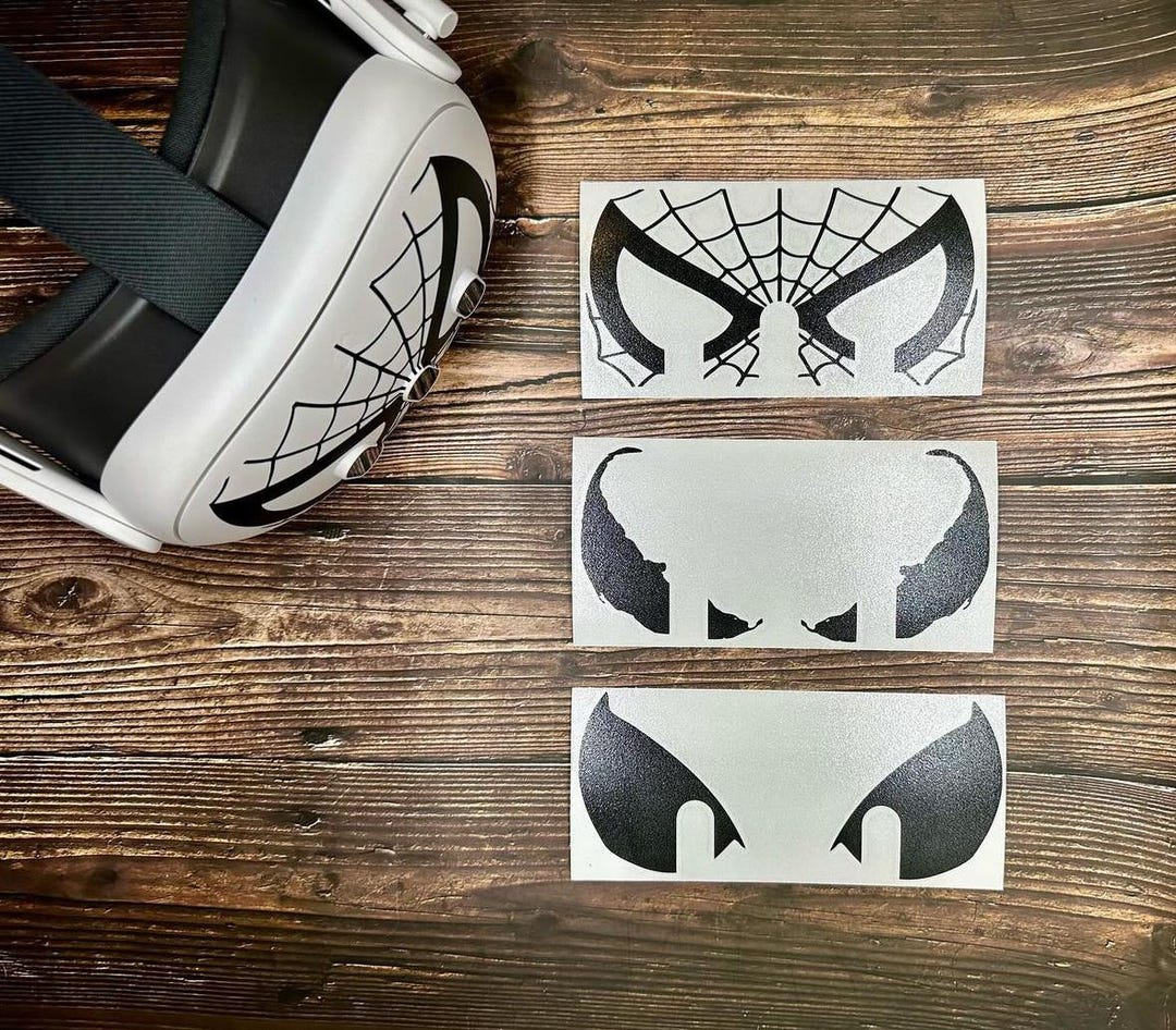 Meta Quest 3 VR Oculus - 3 Spiderman Venom Eyes Marvel Set VR Decals ...