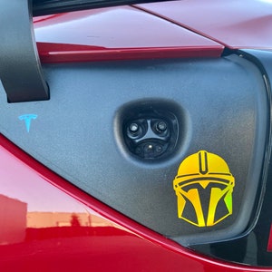 Teslorian Tesla Mandalorian Mando Star Wars Model 3 Y Charge Port Holo ...