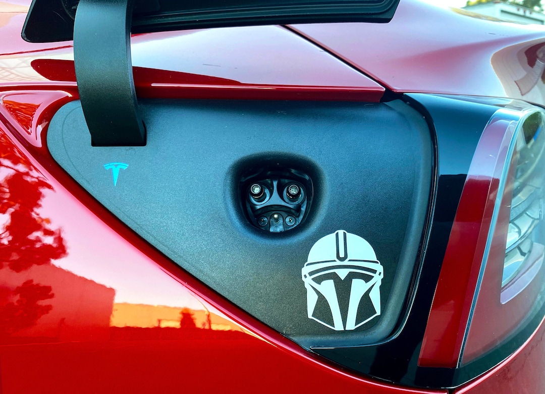 Teslorian Tesla Mandalorian Mando Star Wars Model 3 Y Charge Port Holo ...