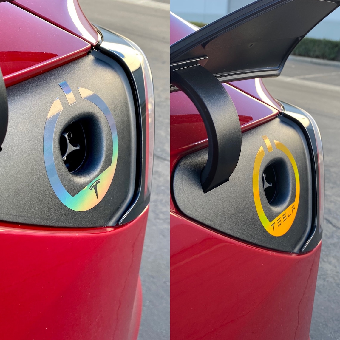 Tesla Model 3 Y Charge Port Power Icon Symbol Holo Vinyl Decal Free ...