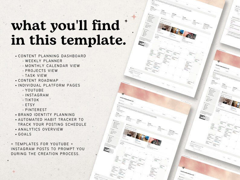 Minimal Social Media Content Planner and Calendar Editable Template for ...