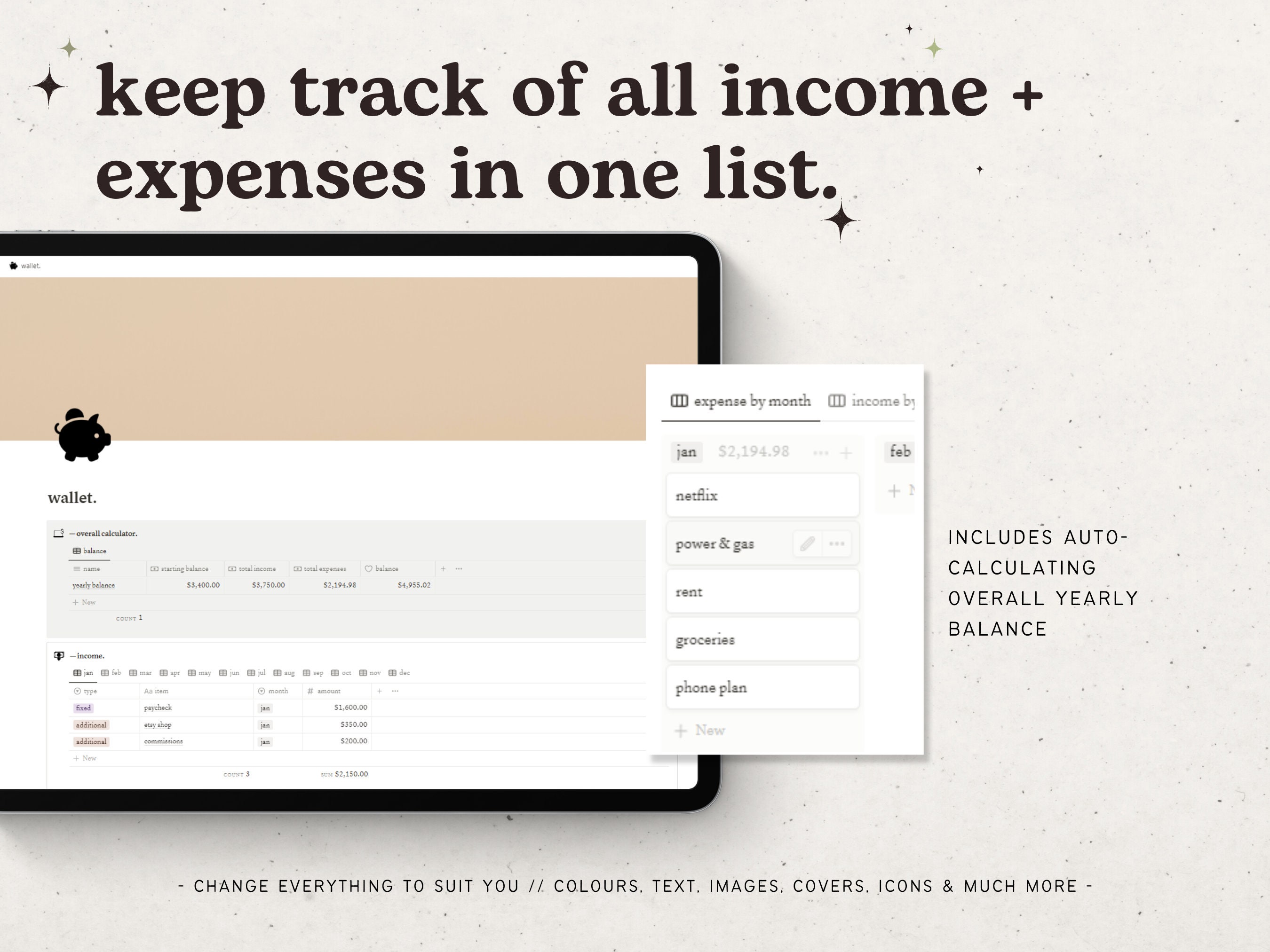 Notion Template 2024 Digital iPad Planner Budget Planner & Savings ...