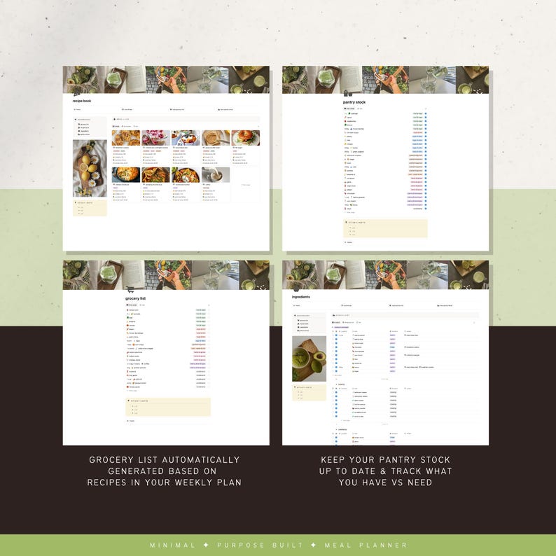 Notion Meal Planner Template | 2026 Recipe Tracker & Grocery List ...