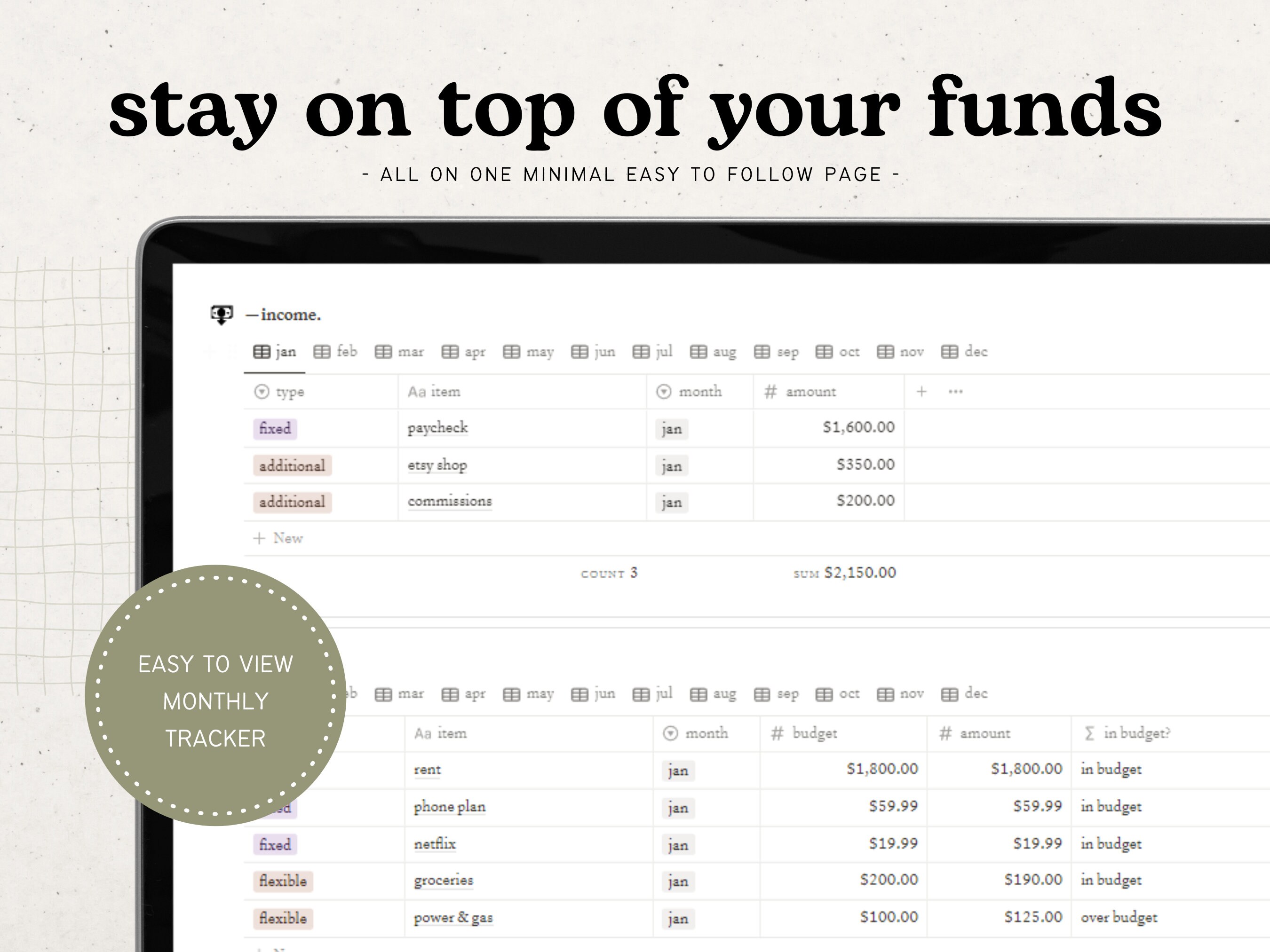 Notion Template 2024 Digital iPad Planner Budget Planner & Savings ...