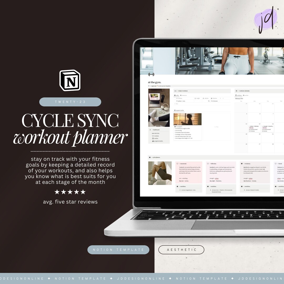 Workout Tracker Notion Template • Fitness Planner, Gym Log, Workout ...
