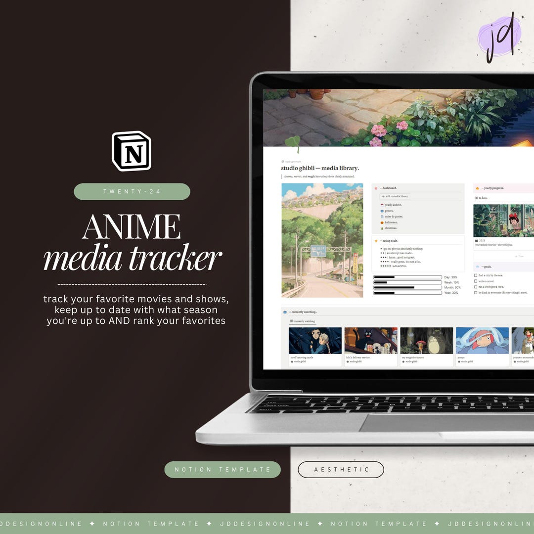 Anime Media Tracker Notion Template • Movie, Tv & Anime Tracker ...