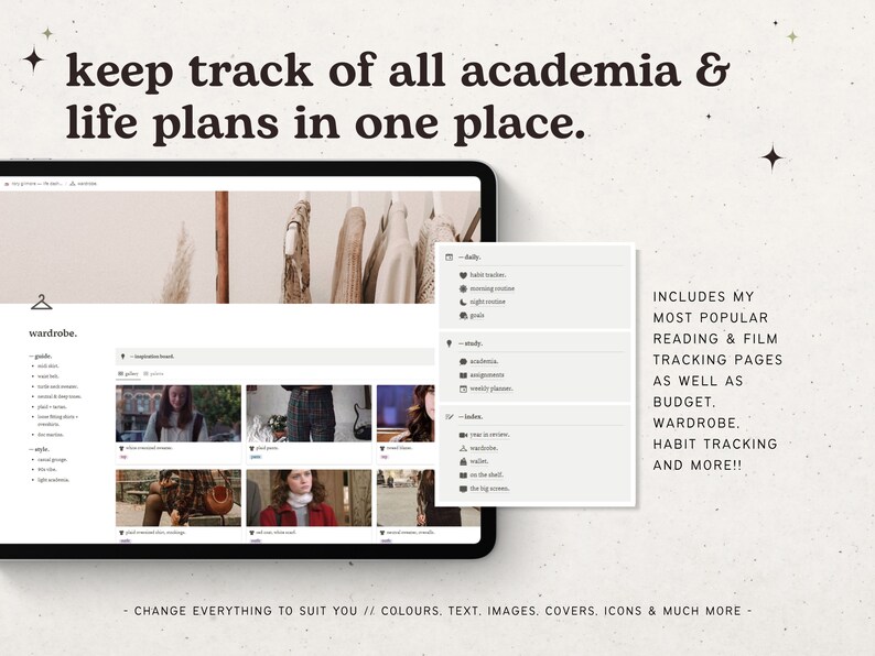 Notion Template Student & Personal Life Planner Academic Rory Gilmore ...