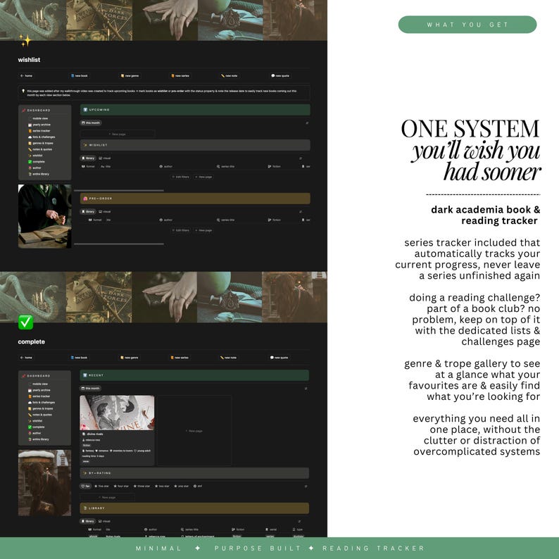 Dark Jade Hex Notion Template | Fantasy Reading Tracker & Digital ...