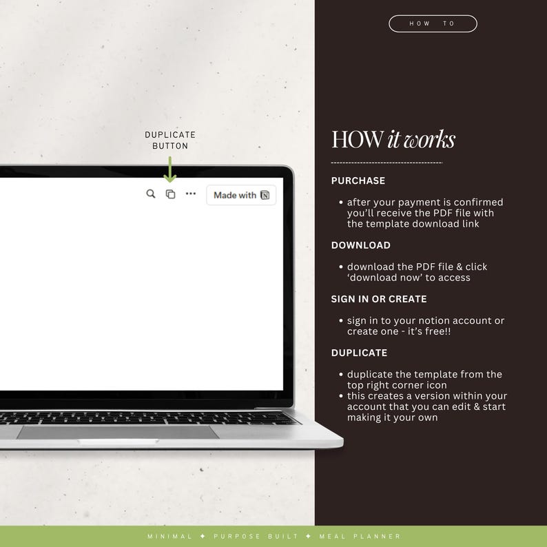Notion Meal Planner Template | 2026 Recipe Tracker & Grocery List ...
