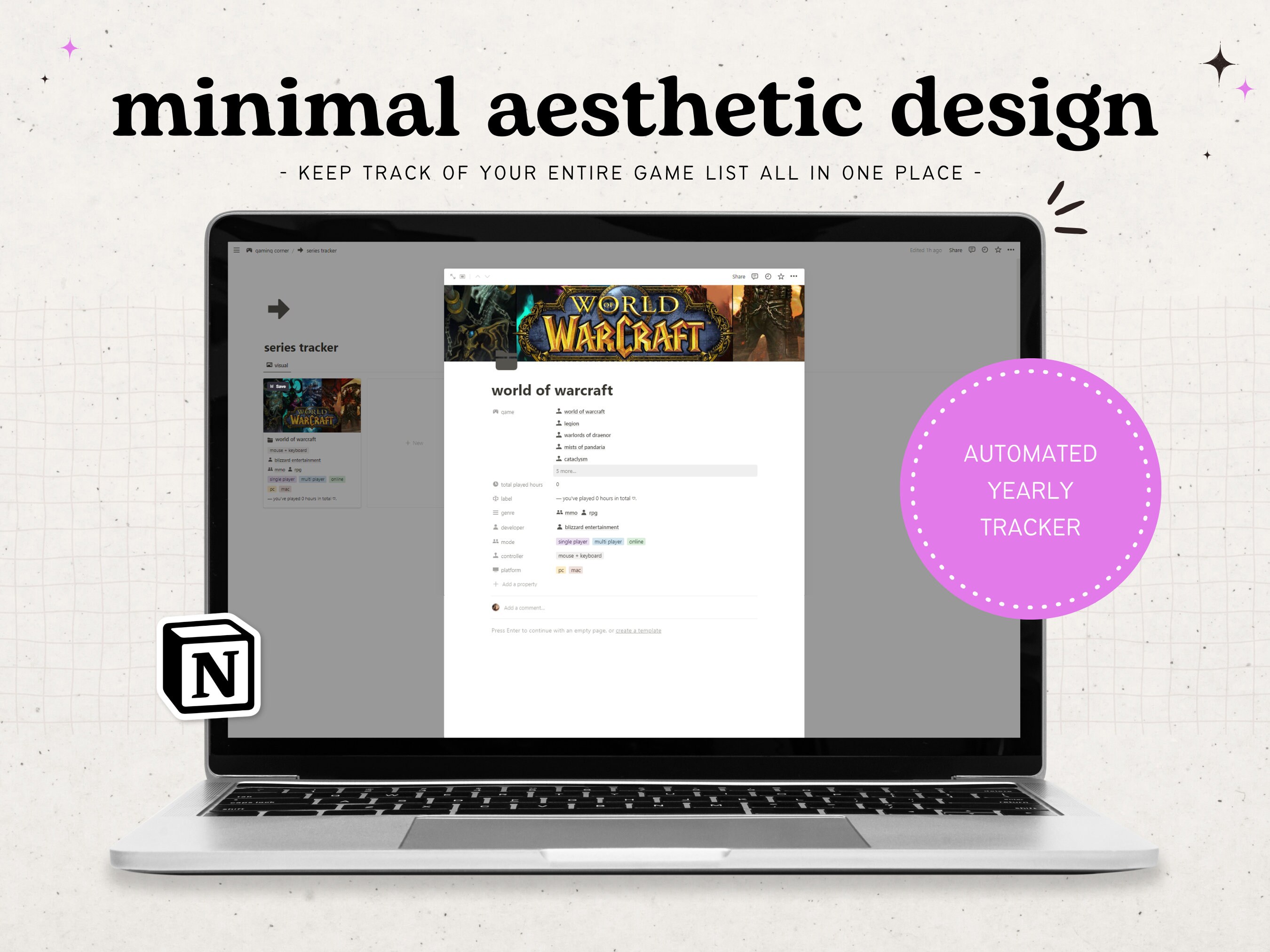 Video Game Tracker Notion Template Complete Gaming Dashboard All in One ...