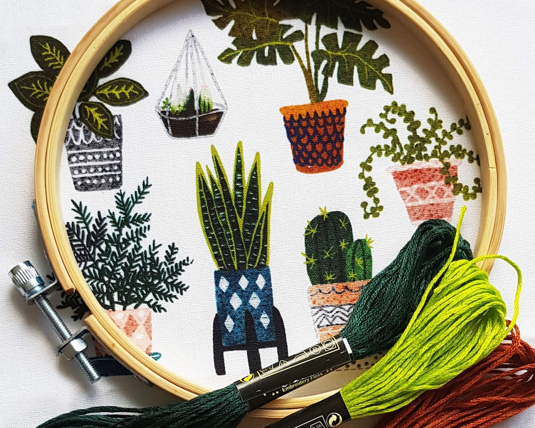 Plant Embroidery Kit / Beginner / Gift / House Plant / - Etsy