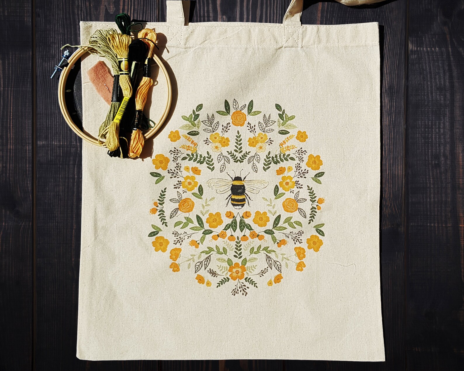 Bee Embroidery Kit / Tote Bag / Beehive / Gift | Etsy