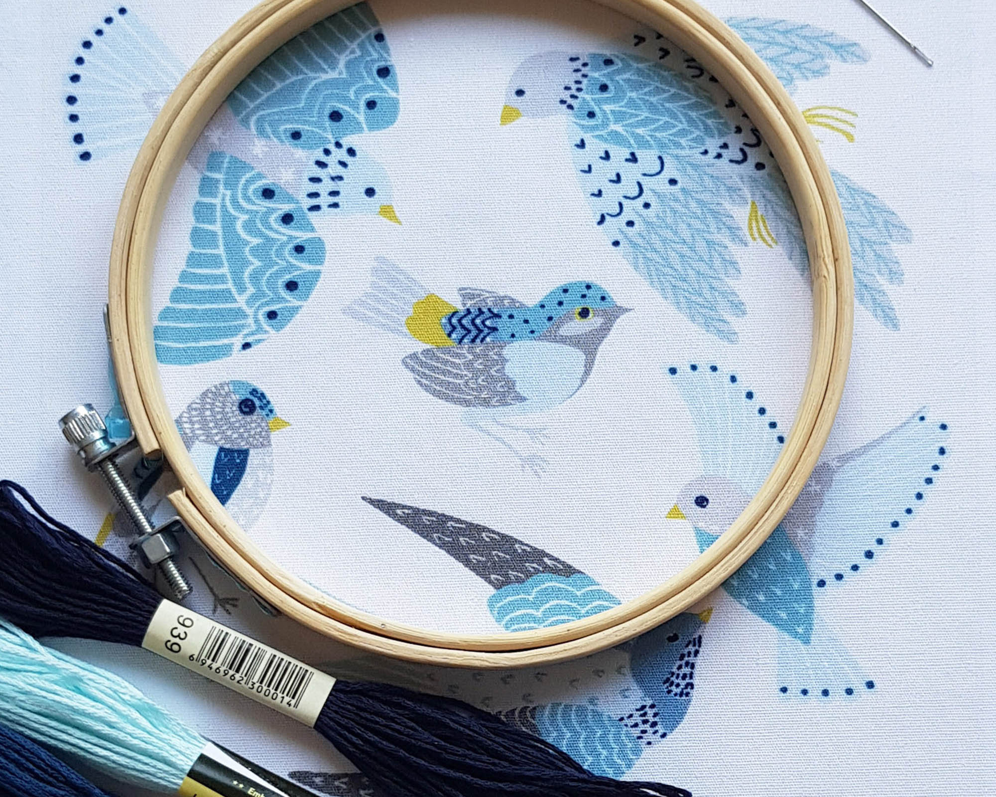 Beautiful Six Blue Birds Embroidery Kit or Panel - Etsy