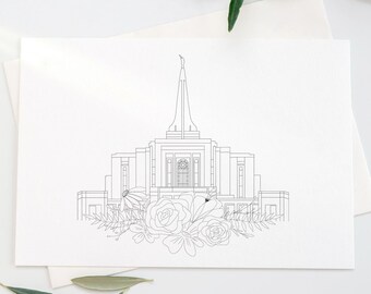 Gilbert Temple Coloring Page - Etsy
