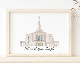 Gilbert Arizona Temple Clipart - Etsy
