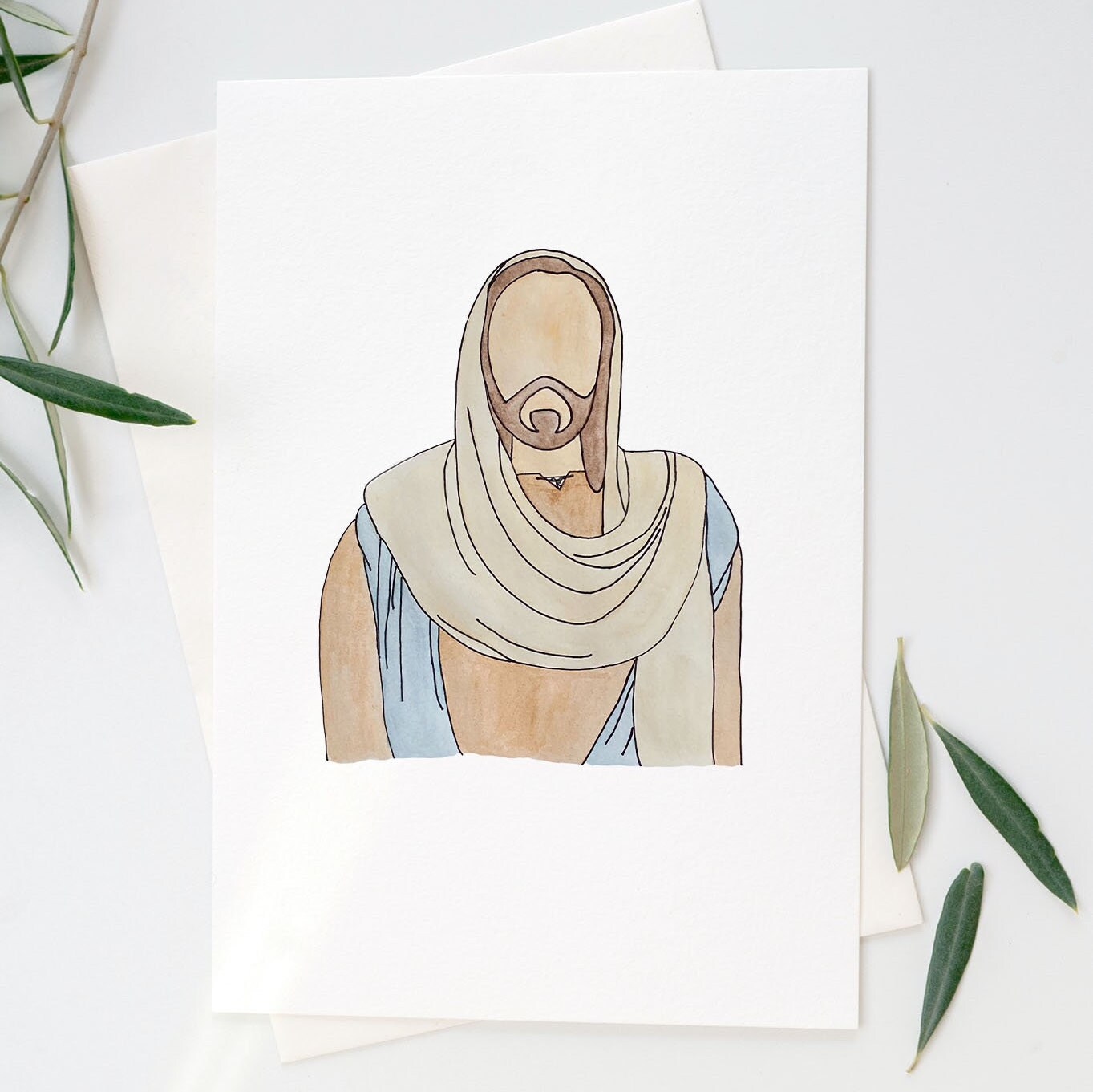 Jesus Christ Watercolor Portrait | Faceless | Digital Print | Printable ...