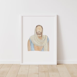 Jesus Christ Watercolor Portrait | Faceless | Digital Print | Printable ...