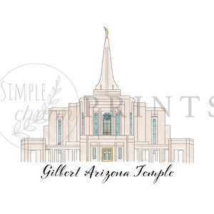 Gilbert Arizona Temple Illustration Digital Print Custom - Etsy