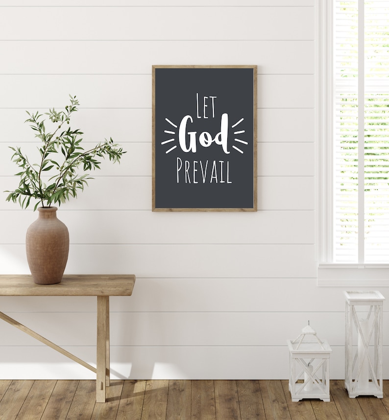 Let God Prevail Sign 2 Colors Digital Print Printable | Etsy