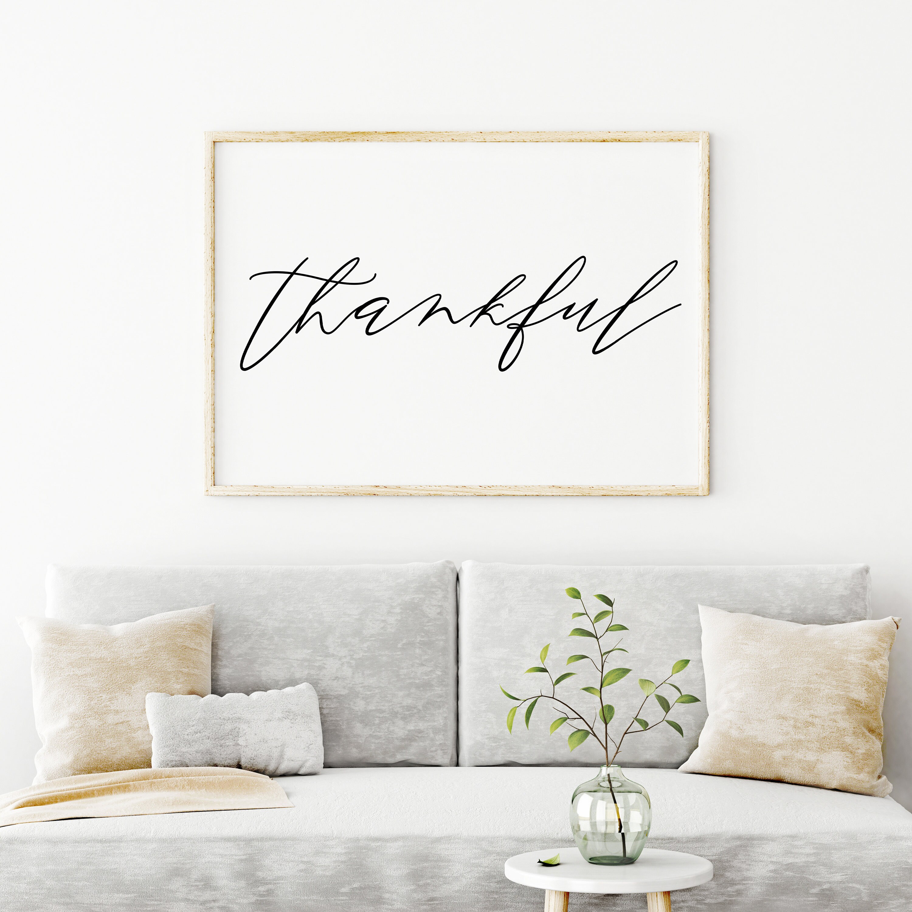 Thankful Sign | Digital Print | Download | Printable Wall Art | Kitchen ...