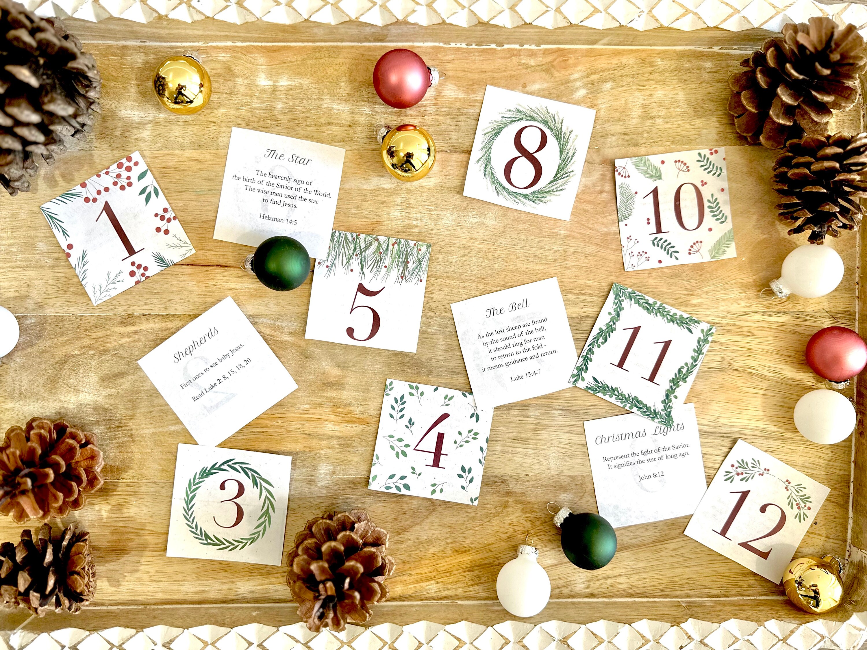 Printable Christmas Advent Calendar | 12 Days | Bible Scripture Verse ...
