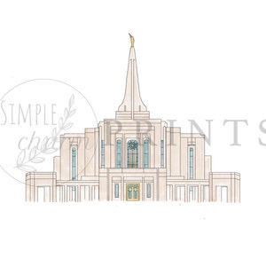 Gilbert Arizona Temple Illustration Digital Print | Temple Painting ...