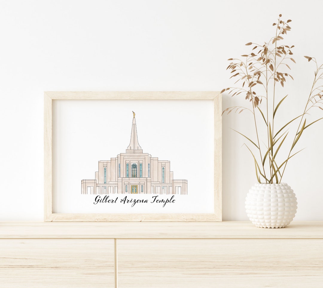 Gilbert Arizona Temple Illustration Digital Print Custom - Etsy