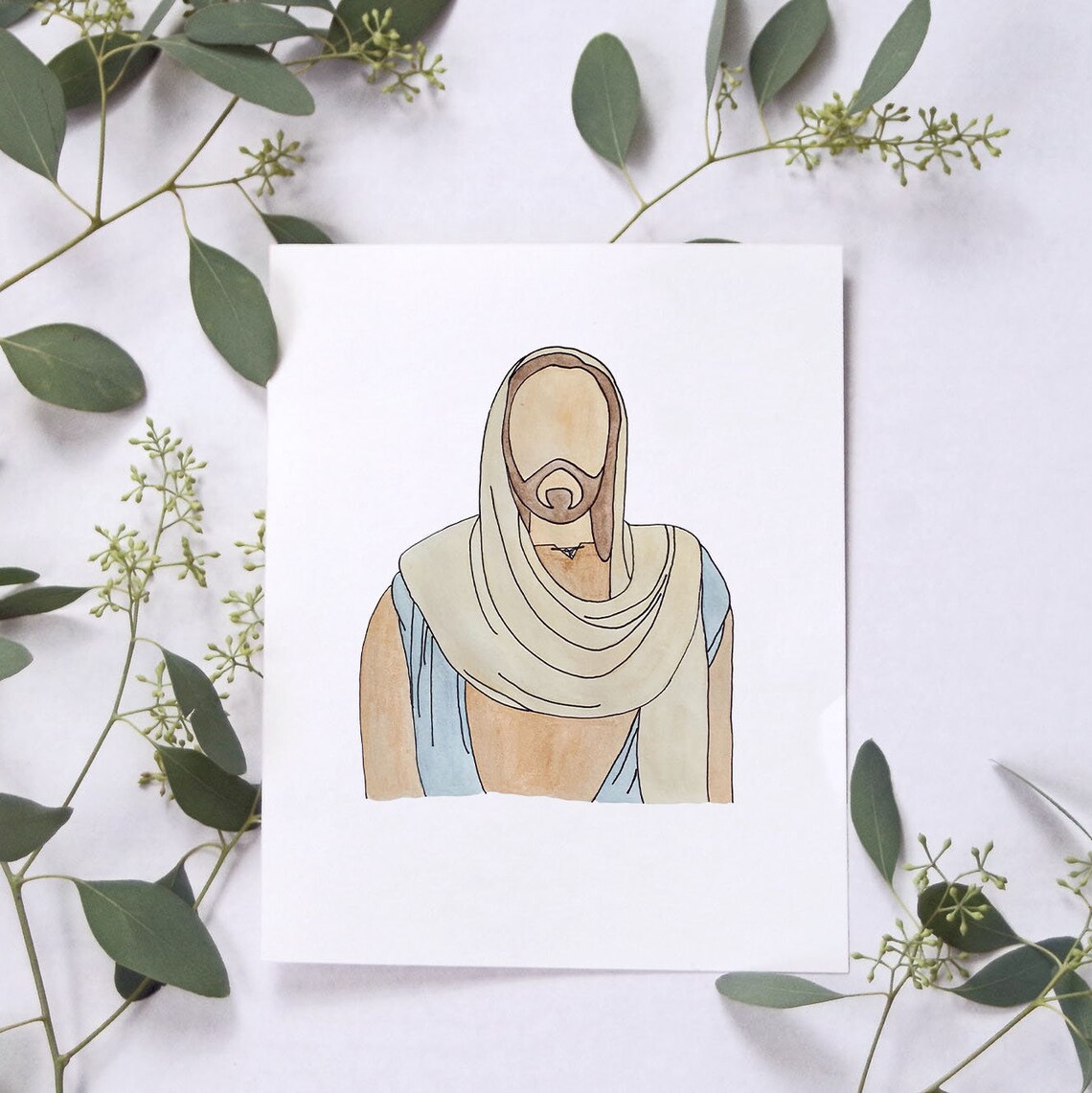 Jesus Christ Watercolor Portrait | Faceless | Digital Print | Printable ...