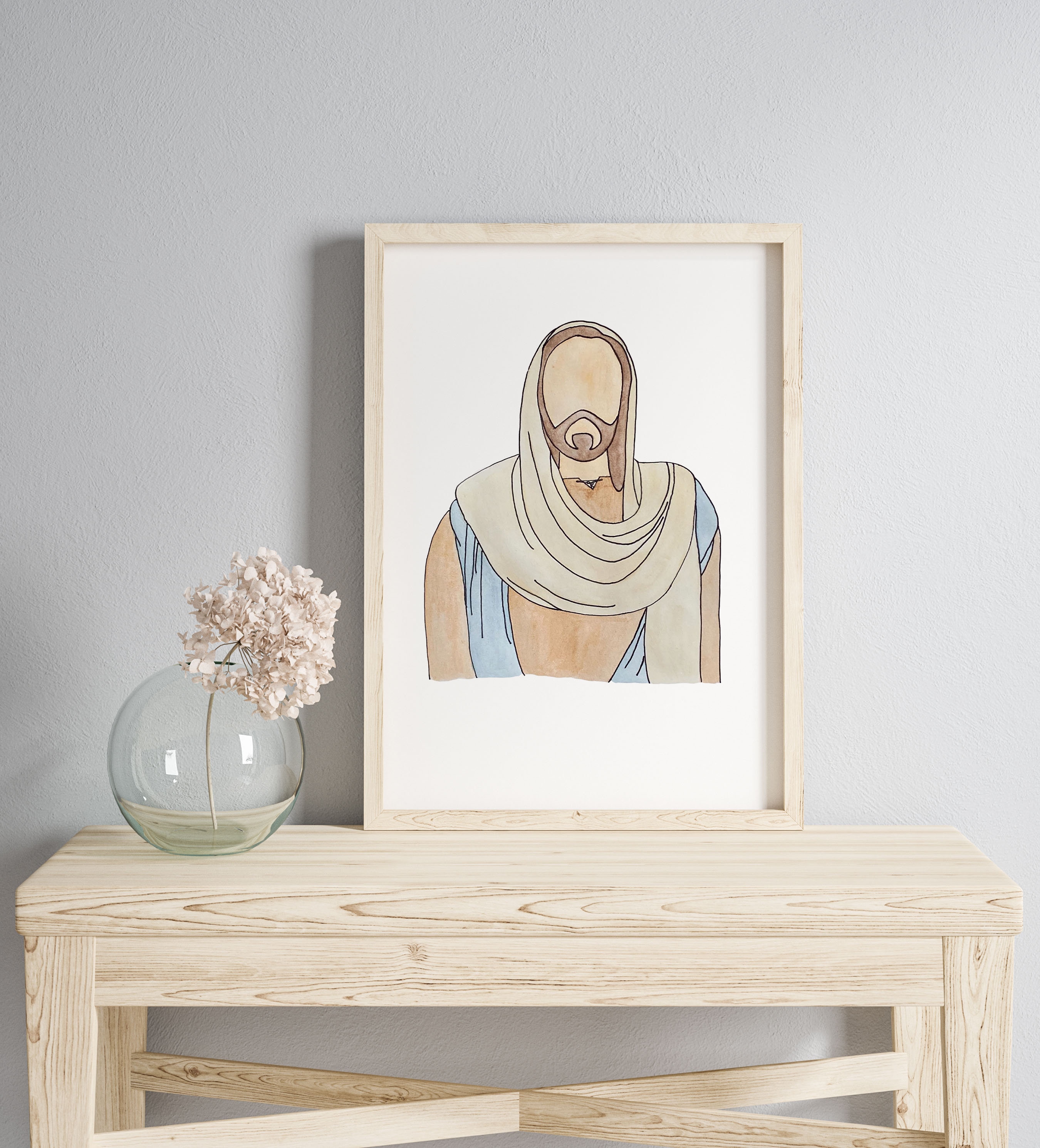 Jesus Christ Watercolor Portrait | Faceless | Digital Print | Printable ...