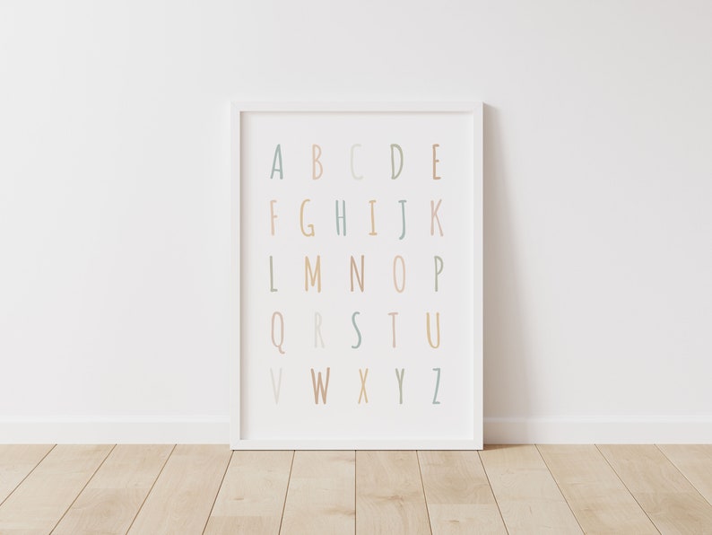 Rainbow Alphabet and Numbers Gender Neutral Baby Prints Set of 3 ...