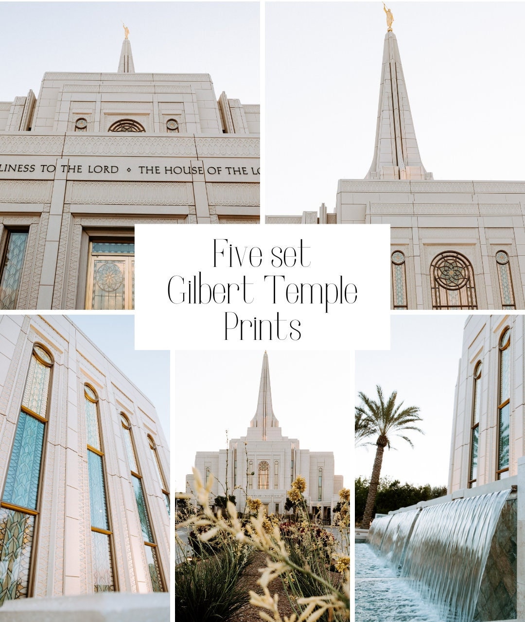 Gilbert Arizona Temple 5 Set Printable Wall Art | LDS Pictures ...