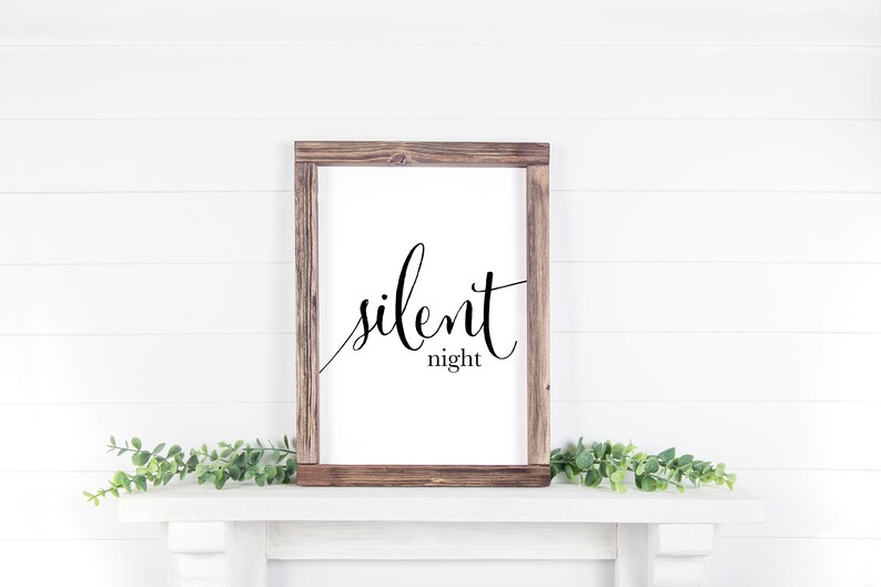 Silent Night Holy Night Signs 2 Set Digital Print | Etsy