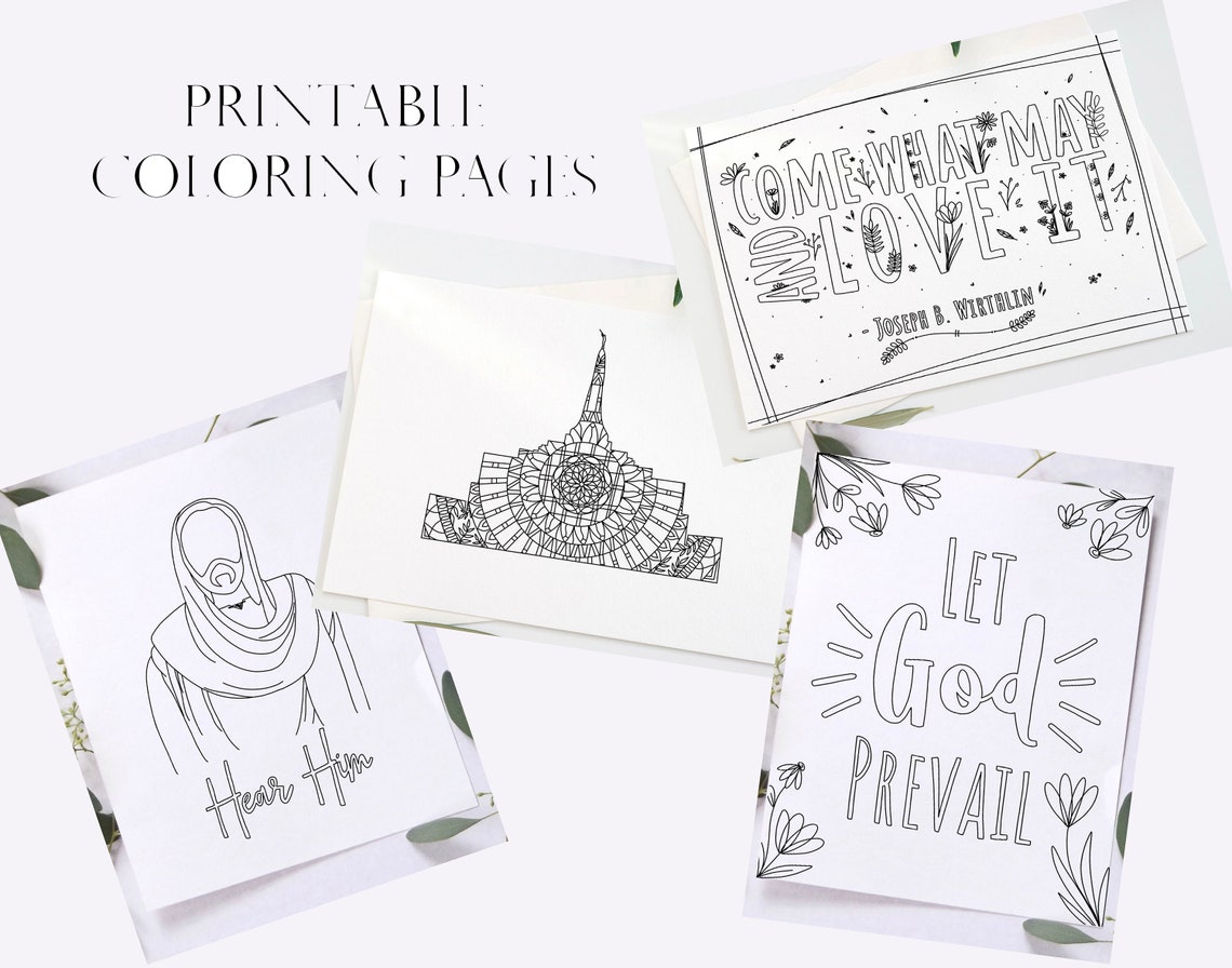 Adult Coloring Pages Printable LDS General Conference - Etsy