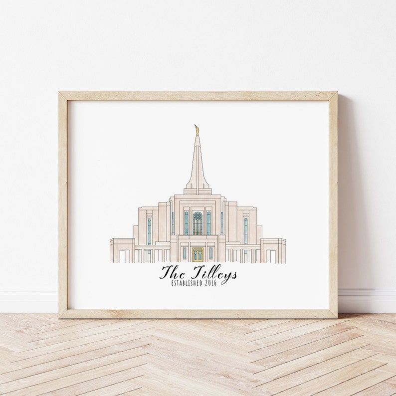Gilbert Arizona Temple Illustration Digital Print Custom - Etsy
