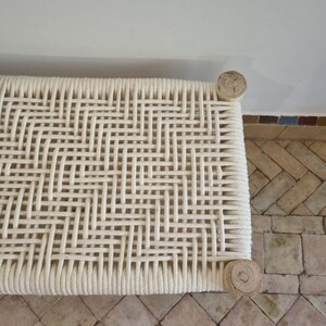 Bench in Solid Wood and Braided Rope Weaving - Etsy