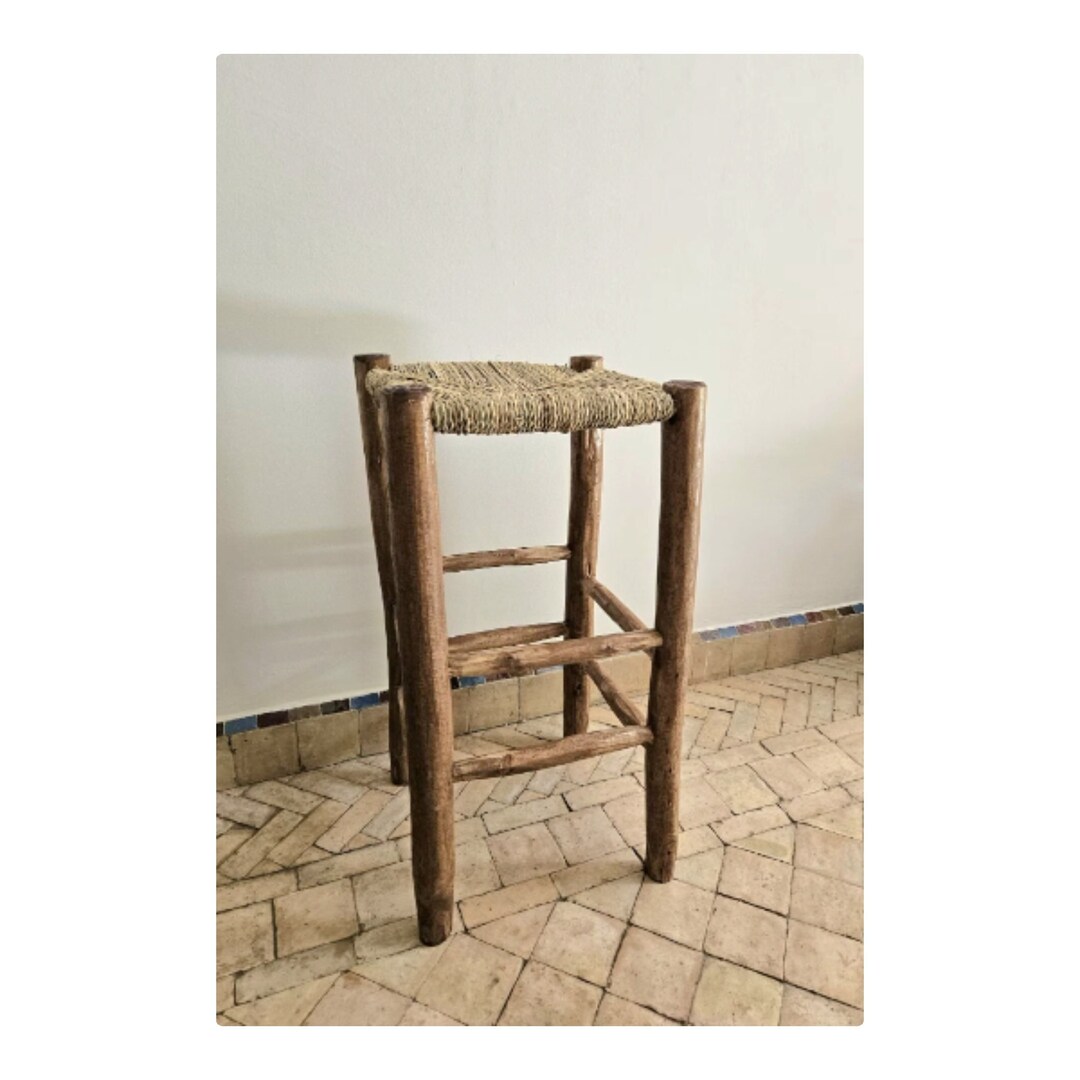 Moroccan Bar Stool in Laurel Wood - Etsy