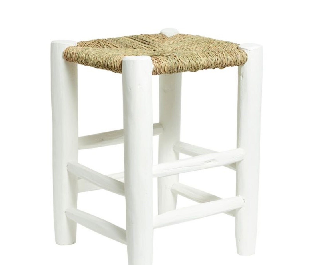 Moroccan Stool in Light Wood and Natural Rope H50cm or 32 - Etsy